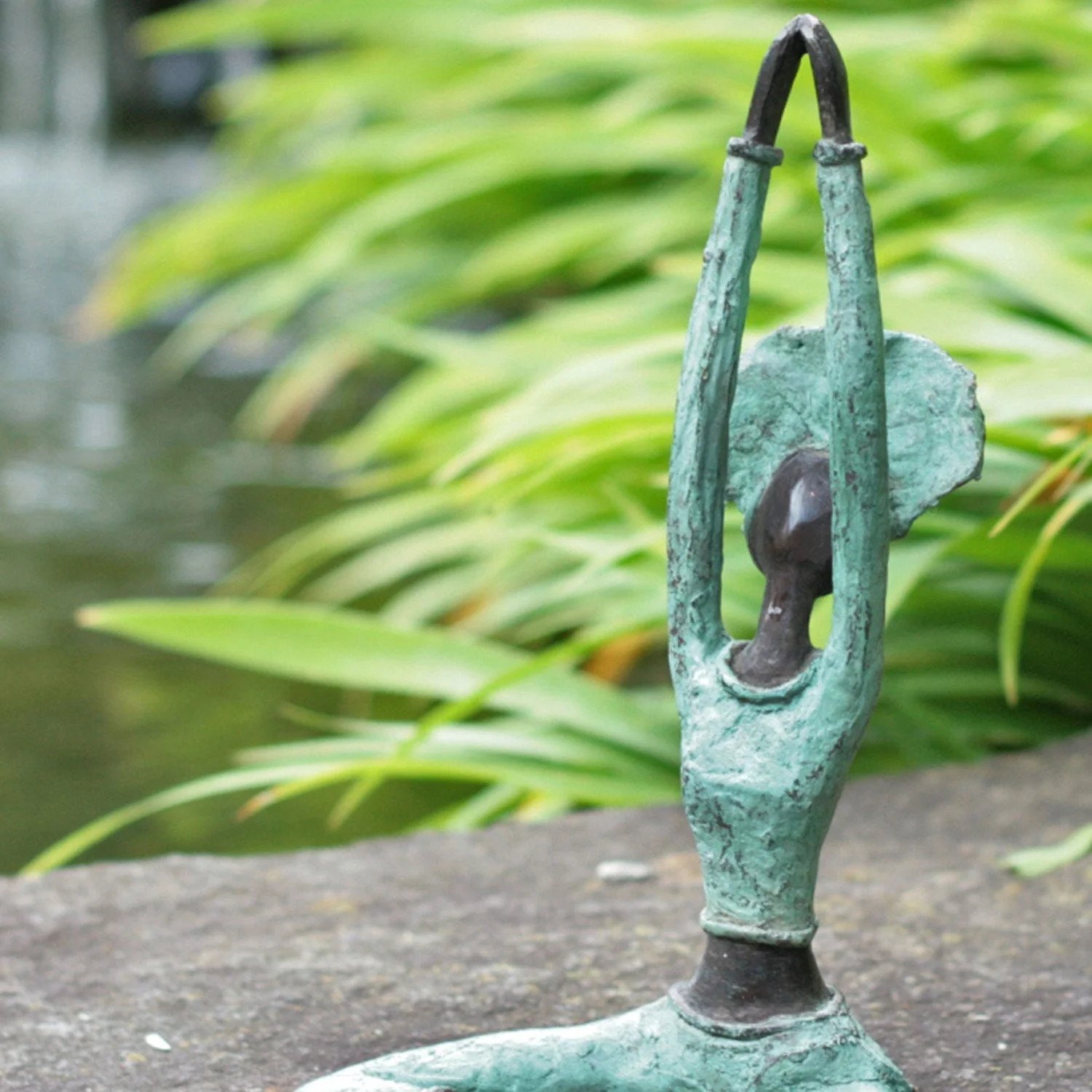 Lost Wax Yoga Statue Crafted in Burkina Faso - African Vibes
