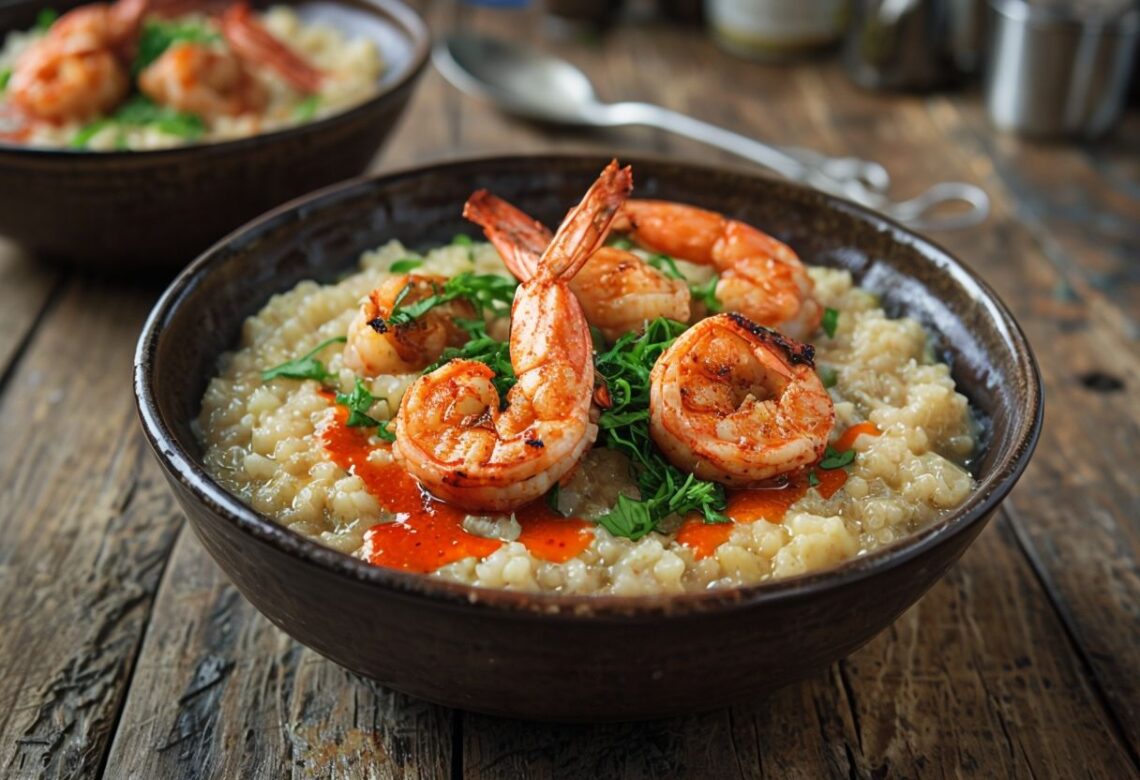 Fonio Grits and Shrimp (Savory Acha Pottage) - African Vibes