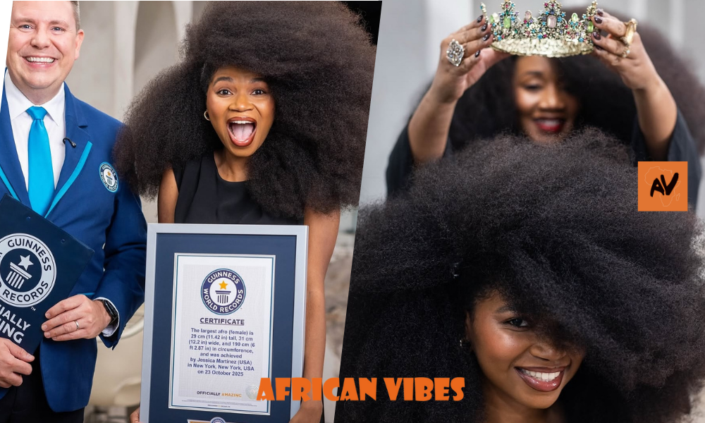 Jessica Martinez Sets Guinness World Record for Largest Afro