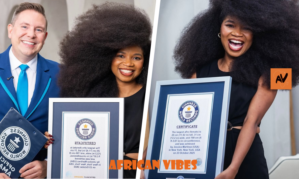 Jessica Martinez Sets Guinness World Record for Largest Afro